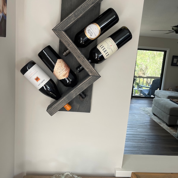 Zig Zag Wine Rack | the Ziggy Zag | Z Geometric Wall Mounted Rustic ...