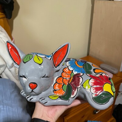 PUNCHED TIN MIRROR With Talavera Tile Mexican Folk Art Wall Decoration ...