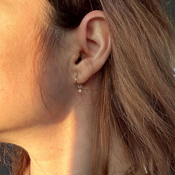 14K Solid Gold Hinged Clicker Hoop Belly Button Hoop Huggie Hoop ...