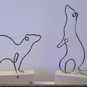 Antelope Figure Made of Aluminum Wire With Wooden Base - Etsy