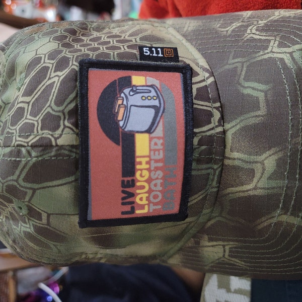 Live Laugh Toaster Bath Funny Morale Patch - 2x3 Hook and Loop - Etsy