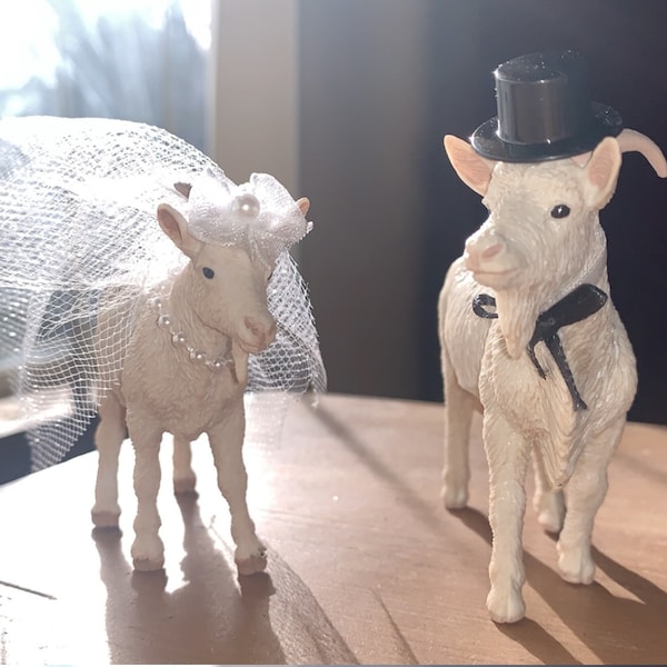 Goat Cake Topper-wedding-farm-animal-billy Goat-nanny Goat-funny-unique ...