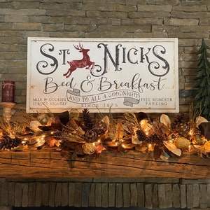 Rustic Christmas Sign Bed & Breakfast Sign Modern Farmhouse Wall Decor ...