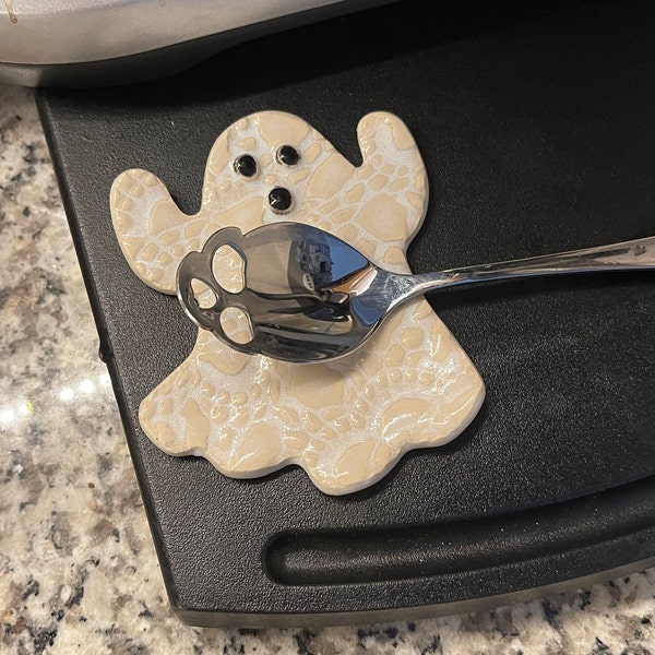 Made to Order Ceramic Lace Ghost-coffee Spoon Rest- Tea Bag Rest ...