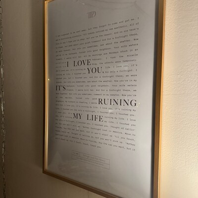 Whos Afraid of Little Old Me Lyric Poster, the Tortured Poets Urban ...