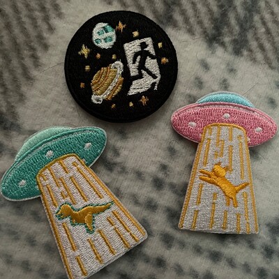 UFO Cat Patch DIY Patch Space Patch Alien Badge - Etsy