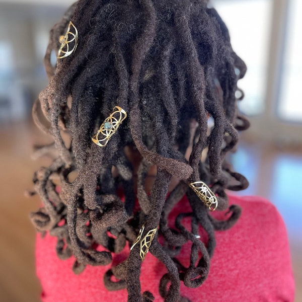 Handmade Brass Silver Loc Bead for Dreadlocks, Psywear Braid, Tribal ...