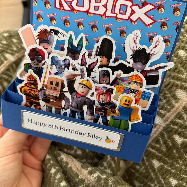 HANDMADE Personalised Roblox Inspired Pop up Card - Etsy