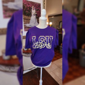 LSU Tiger Face With Tiger in Script Tiger Purple and Gold PNG - Etsy
