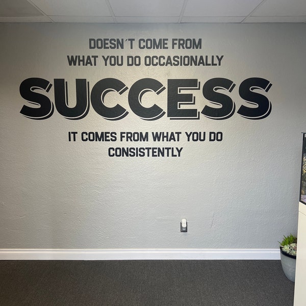 Success Wall Decal, Office Wall Art, Office Decor, Office Wall Decal ...