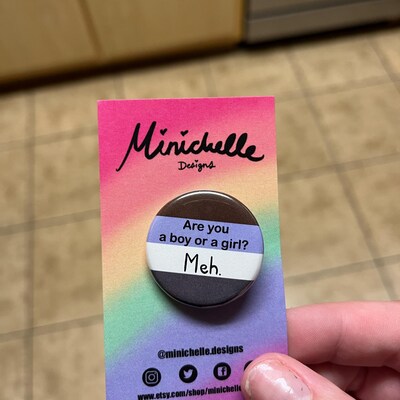 Are You a Boy or a Girl Meh. Gender Apathetic Pride Flag Pronoun 1.25 ...