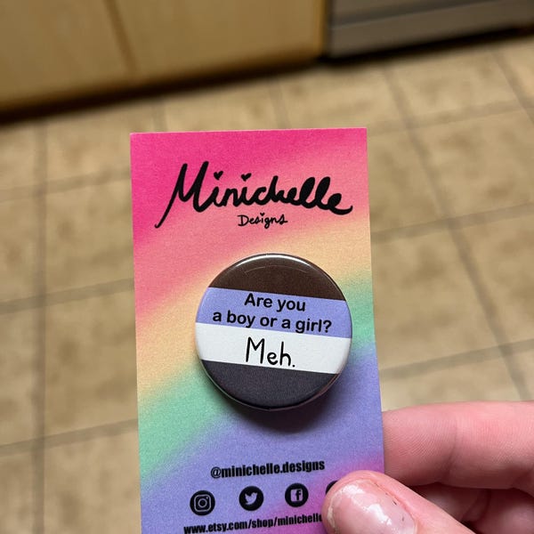 Are You a Boy or a Girl? Meh. Gender Apathetic Pride Flag Pronoun 1.25 ...