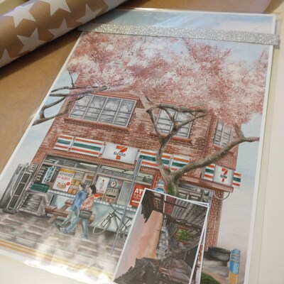 Korean Art/korean Street Scenery Drawing/spring in Seoul/cherry Blossom ...