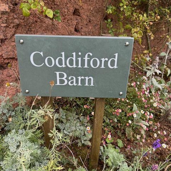 Green Slate House Sign - Personalised With Your House Name. Size is 35 ...