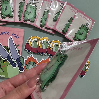 Cool Frog License Acrylic Keychain Cute Sparkly Frog Pink Keychain - Etsy