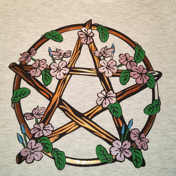 Pentacle Svg, Flower Pentacle Clipart, Witch Svg, Wicca Svg, Witchcraft ...