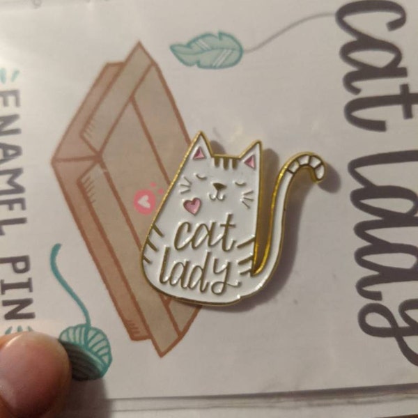 Cat Lady Enamel Pin - Mothers Day Gift - Gift for Her Cat Pin - Cat ...