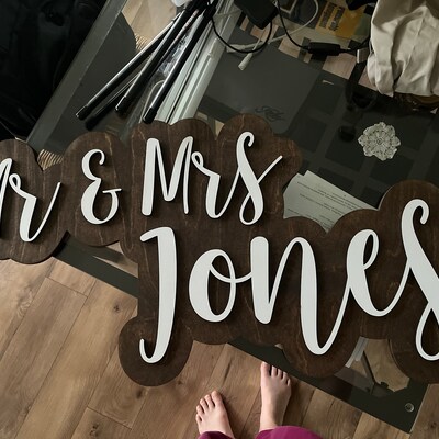 Stacked Last Name Sign, Cut Out Name Sign, Wedding Name Sign, Wedding ...