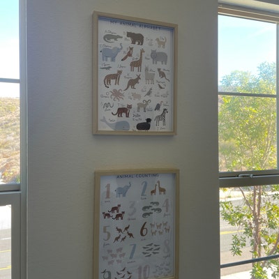 Animal Alphabet and Numbers Prints, PRINTABLE Wall Art, ABC Poster ...