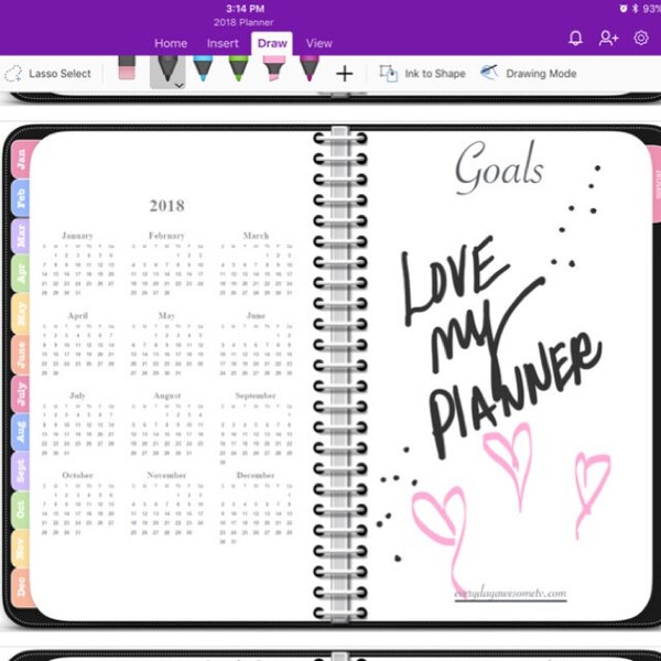 Digital Planner - Undated Dark Mode Awesome Planner - Teal - for ...