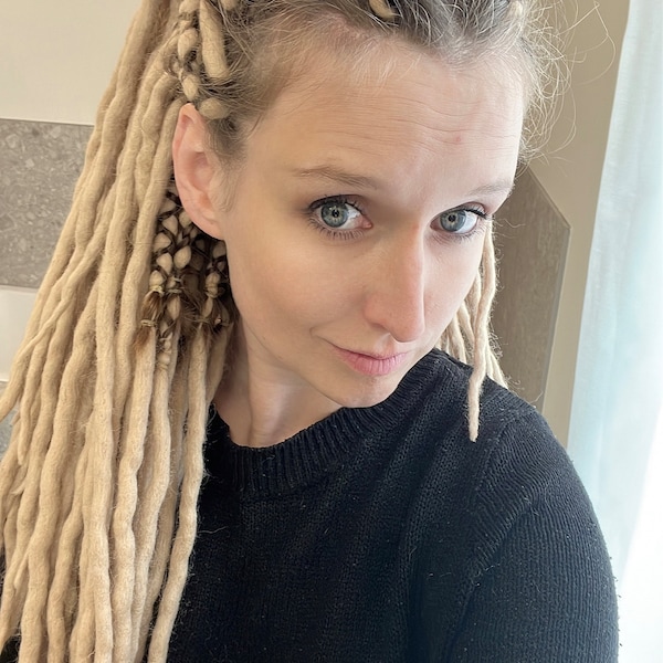 Blonde Wool Dreadlocks, Beige Dreads Extensions, Double Ended, SWEET ...