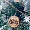 Nollaig Shona Christmas Ornament Wood Bauble Festive Log Slice Rustic ...