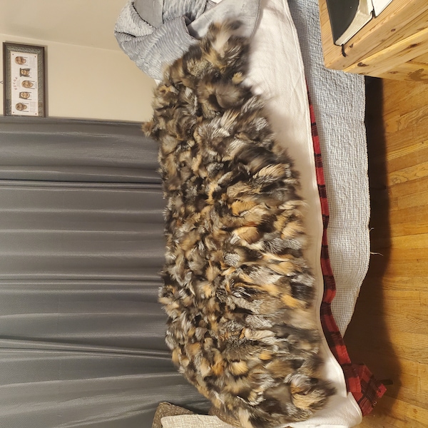 Luxury Red Fox Fur Blanket Throw | Luxury Bedding | Pelt Blanket | Fur ...