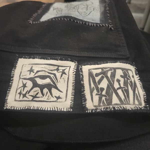 Spider • Linocut Patch - Etsy