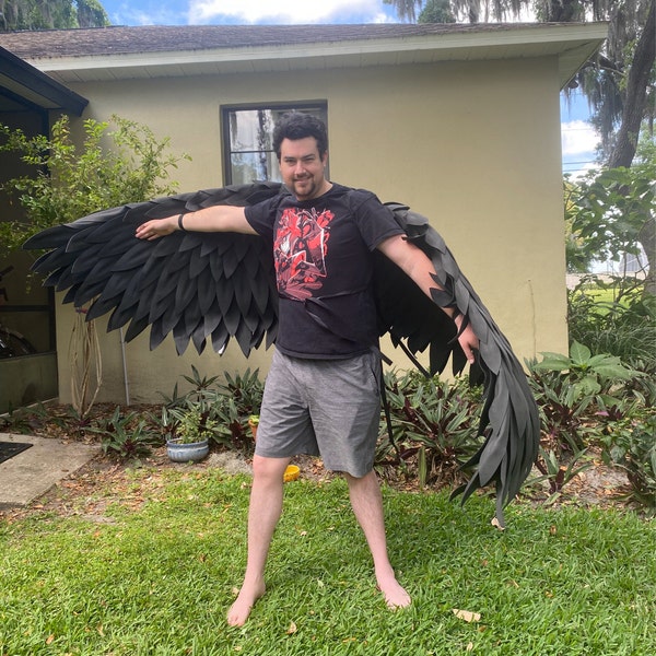 Movable Black Wings, Devil Wings, Fallen Angel Costume Flexible Wings ...
