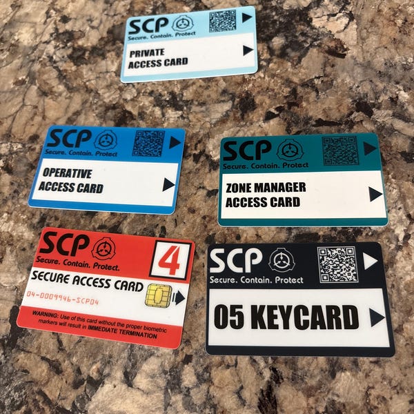 SCP Key Cards – Class D Collection (5-card Pack) - Etsy