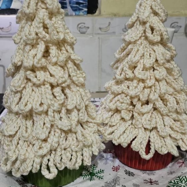 CROCHET PATTERN & VIDEO/ Ombre Loopy Trees, Crochet Tree Pattern ...