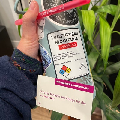 Dihydrogen Monoxide water, H2O Warning Label, Vinyl Science Sticker ...