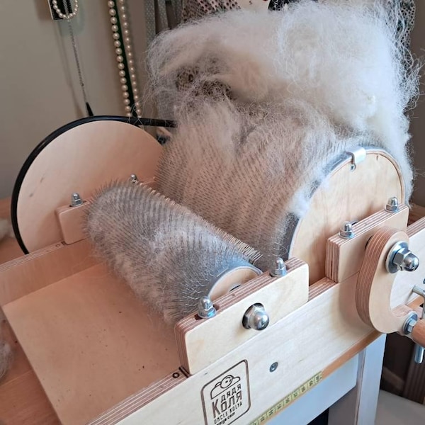 Wool Drum Carding Machine: Fiber Picker With Hand Carder Brushes - Etsy