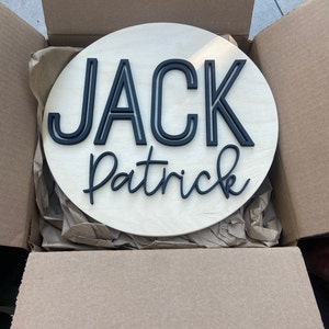 Customized Baby Name Sign, 12-36 Inch, Baby Shower, Round Plaque ...