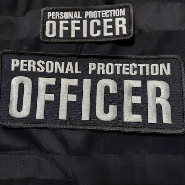 Security Embroidery Patch 10x4 and 5x2 Inches Hook Backing All White ...