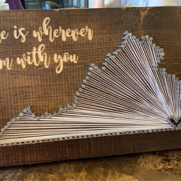Virginia String Art, Virginia Decor, Virginia Home Sign, Virginia Nail ...