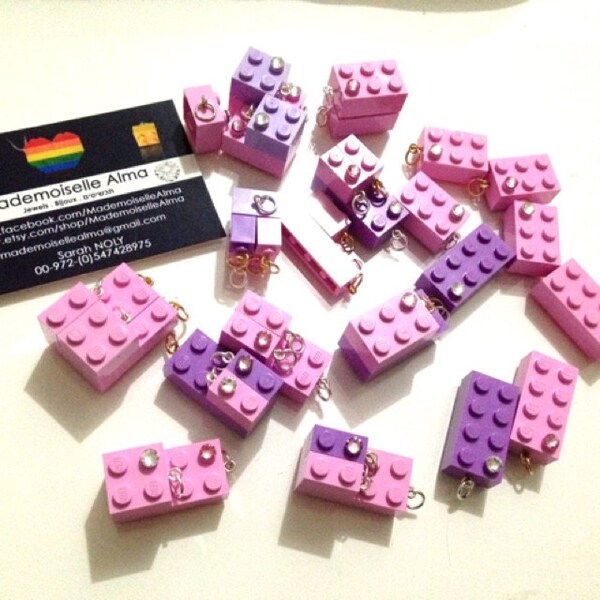 Light Pink LEGO® Brick 2x4 With a 'diamond' Color SWAROVSKI® Crystal on ...