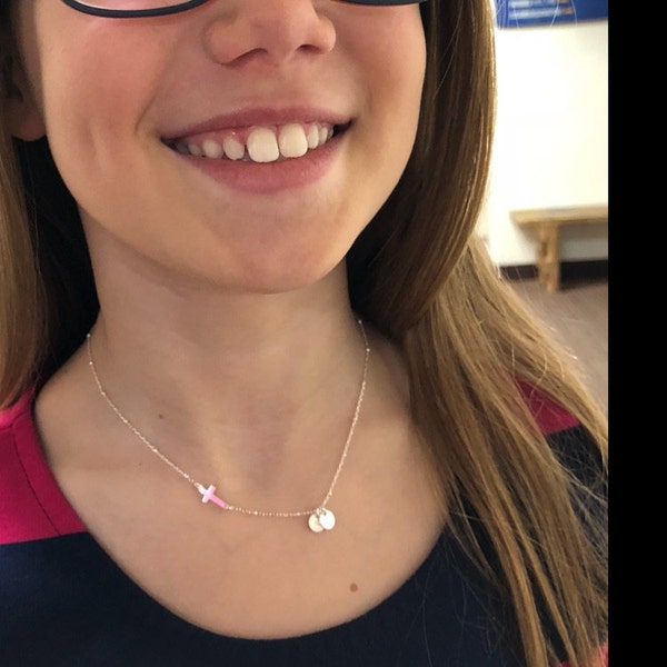 Sideways Cross Initial Necklace, Tiny Initial, Personalize Initial ...