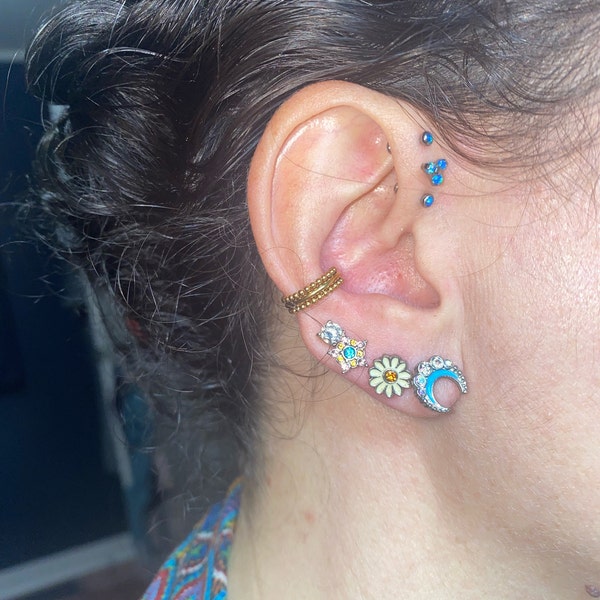 Triple Stack Conch Clicker, Double Beads With Smooth, G23 Titanium ...