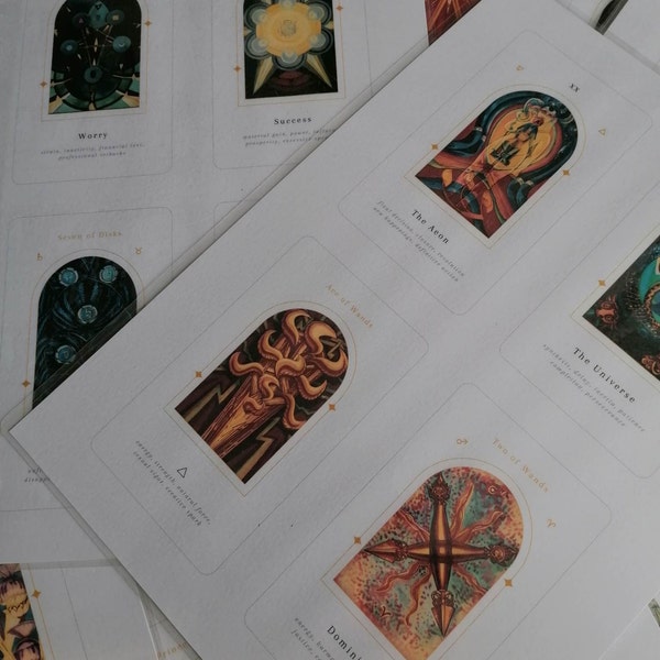 Thoth Tarot Set, Mini Thoth Tarot Cards Thoth Tarot Mat, Crowley Tarot ...