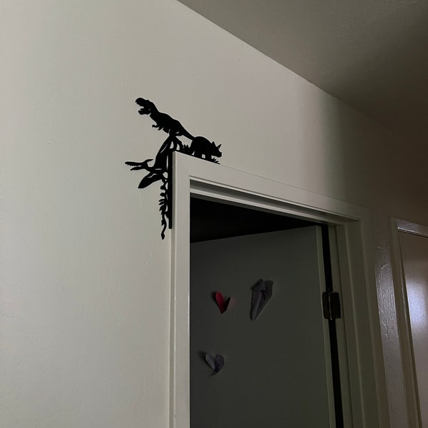 Dinosaur Door or Window Trim, Dinosaur Wood Frame Sitter, Dinosaur Wall ...