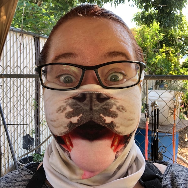 English Bulldog Dog Neck Gaiter, Washable Face Mask Adult, Unisex Face ...