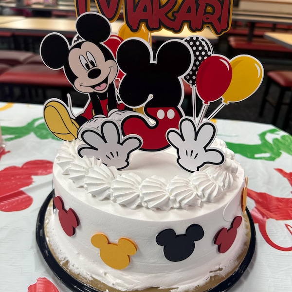 Mickey Mouse Cake Topper, Personalized Mickey Mouse Birthday ...