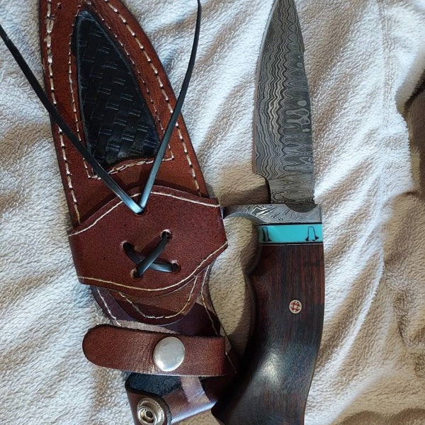 Hunter Knife Custom Damascus Steel Hunting Kitchen Knife With G-10 ...