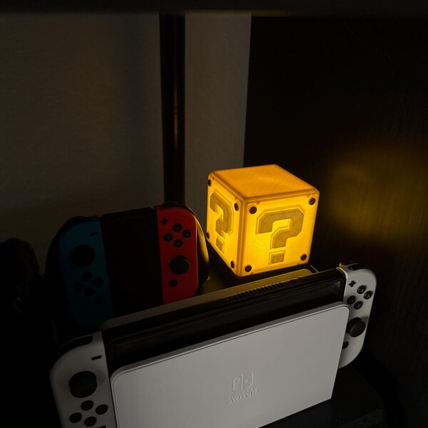 Super Mario Lamp Question Block Light Gaming Light Nerdy Decoration ...