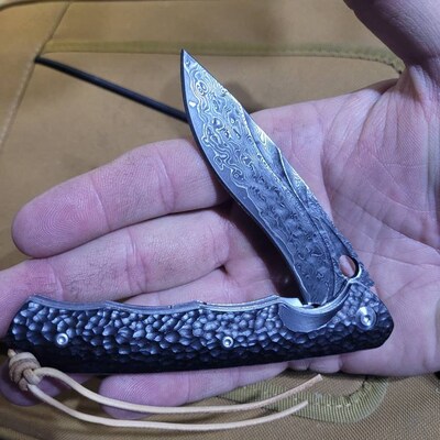Engraved Pocket Knife Buffalo Bone Handle Knife Personal - Etsy