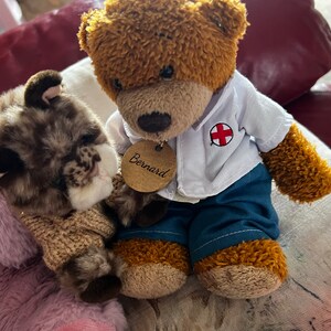 Aaron the Bear Upcycled Soft Toy by Second Hugs/cuddly Toy/ Teddy Bear ...