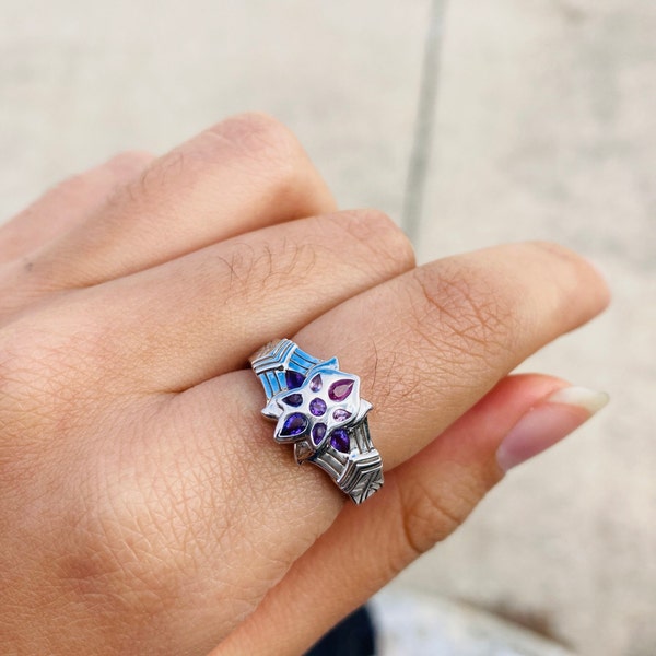 Byleth's Ring Natural Amythest and Pink Sapphire Fire Emblem Three ...