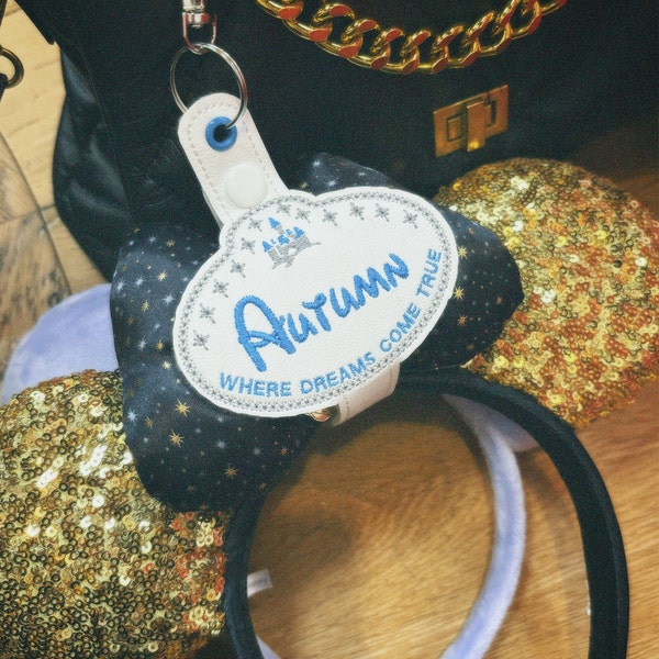 Mouse Ear Strap | Personalized Ear Saver | Ear Fob | Cast Member Badge ...