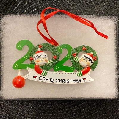 2020 Covid Ornament With Mask Personalized Christmas Ornament ...